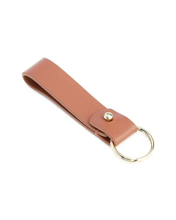 ROYCE NEW YORK Leather Loop Keychain - Tan