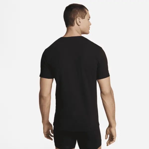 Nike Dri-fit Essential Cotton Stretch Slim Fit Crew Neck Undershirt - Black
