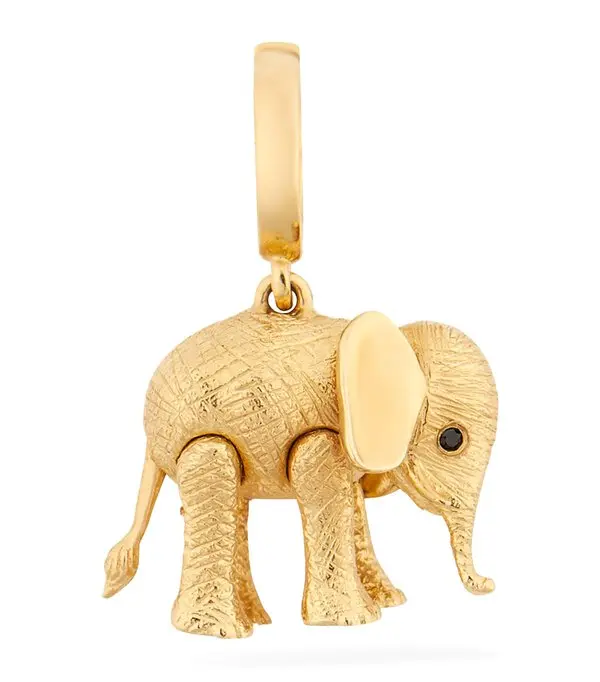Annoushka Yellow And Diamond Baby Elephant Charm - Gold