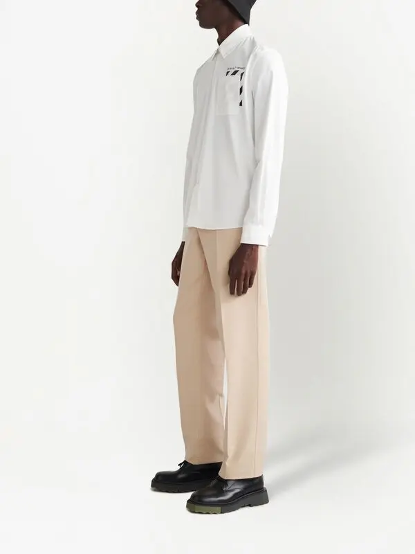 Off-White Diag-stripe Cotton Shirt