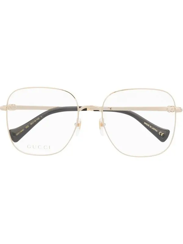 Gucci Metallic Oversized-frame Glasses - Gold