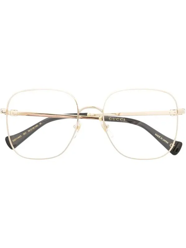 Gucci Metallic Oversized-frame Glasses - Gold