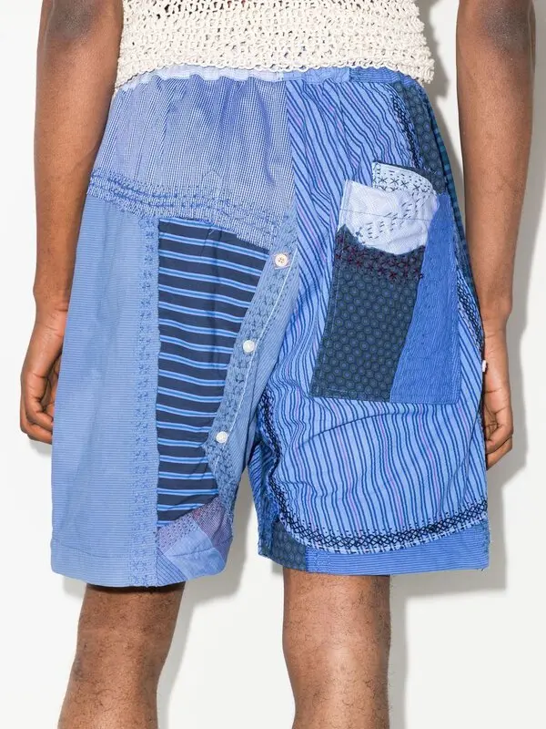 By Walid Patchwork Track Shorts