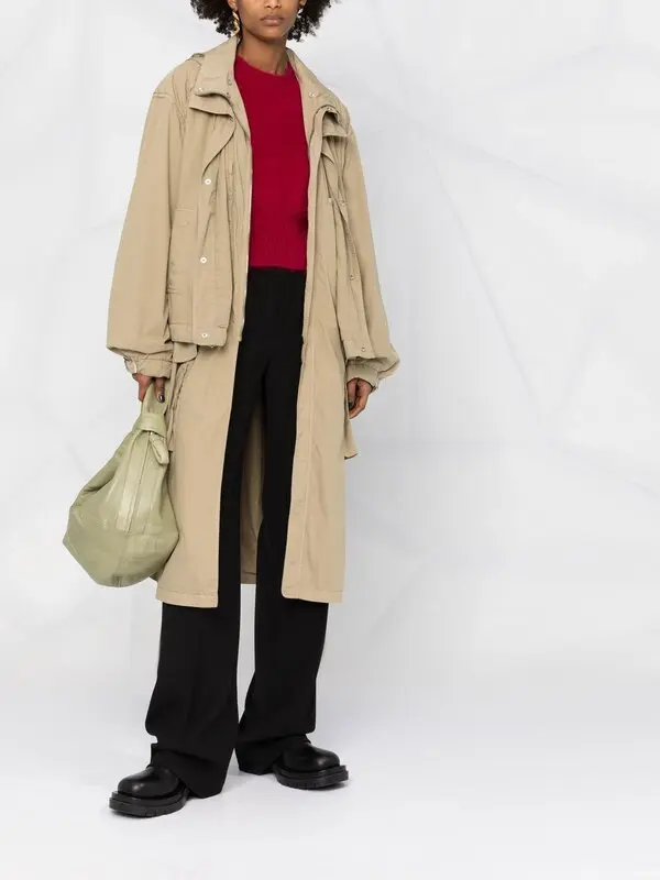 Lemaire Parachute Hooded Parka Coat In Neutrals - 37% Off