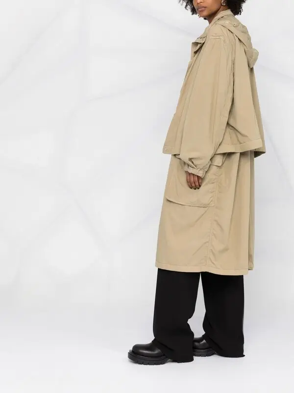 Lemaire Parachute Hooded Parka Coat In Neutrals - 37% Off