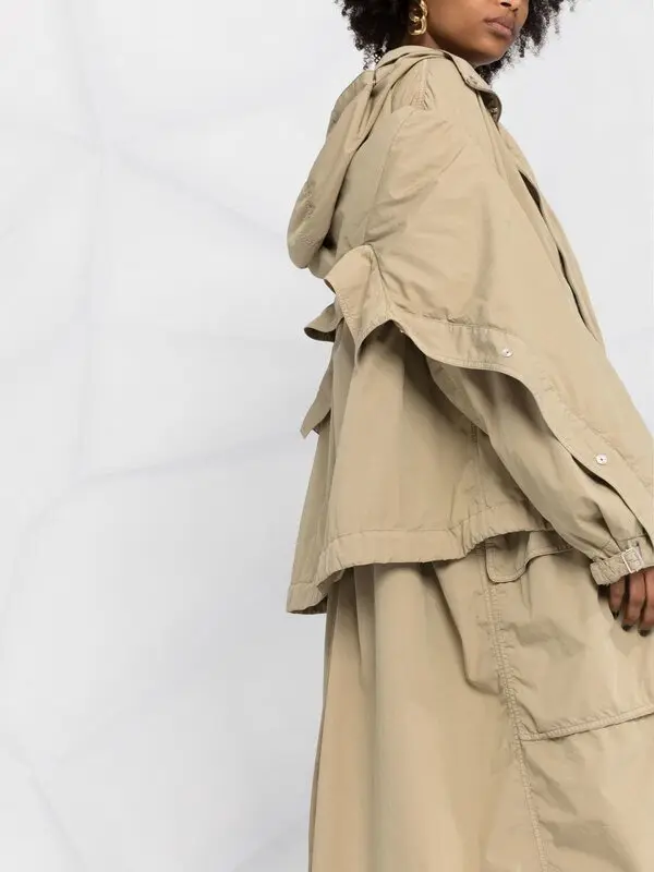 Lemaire Parachute Hooded Parka Coat In Neutrals - 37% Off
