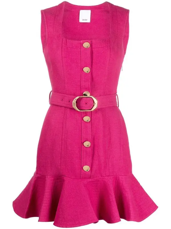 Acler Finsbury Peplum-hem Minidress - Pink