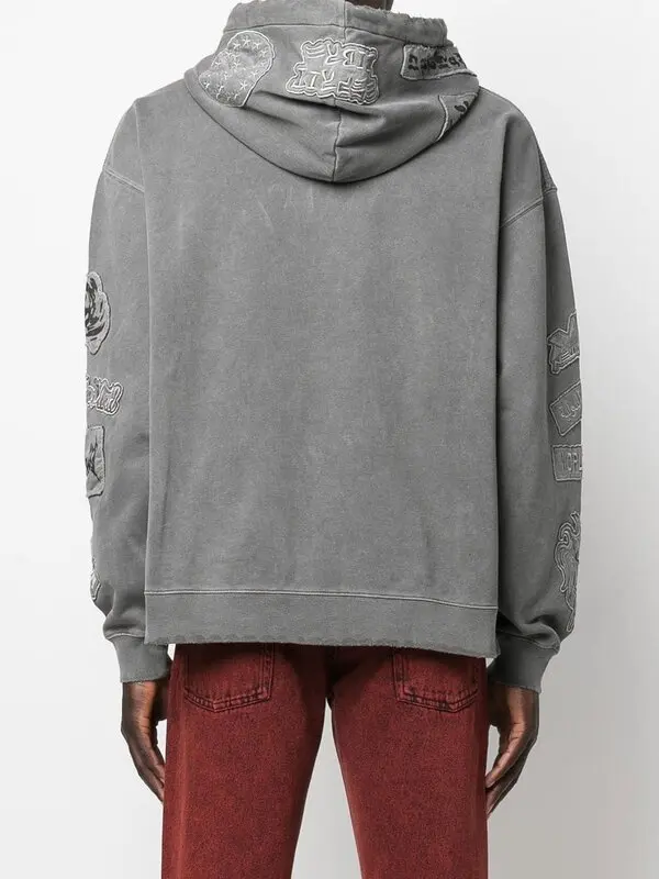 Etudes Logo-Patch Zip Hoodie In Grey - 59% Off | Editorialist