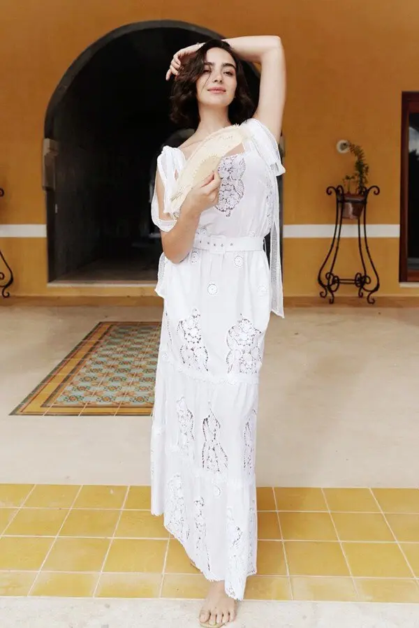 miguelina crochet dress Miguelina Nelinha Handmade Filet Dress - Black