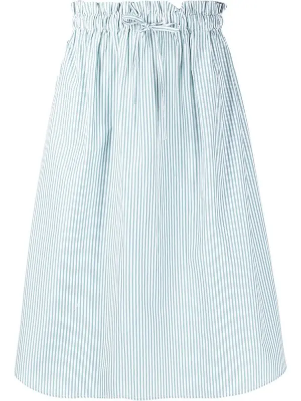 Woolrich Striped Poplin Midi Skirt