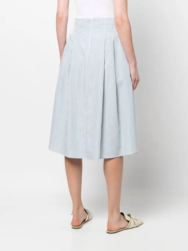 Woolrich Striped Poplin Midi Skirt