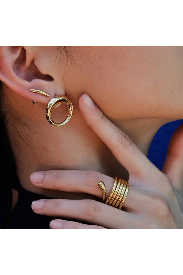 SOKO Kaya Open Stud Earrings - Gold