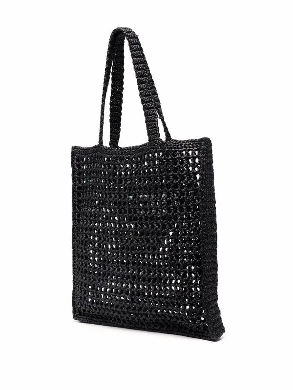 Prada Crochet Tote Bag - Black