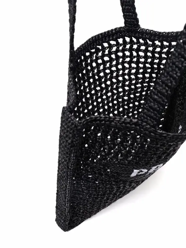 Prada Crochet Tote Bag - Black