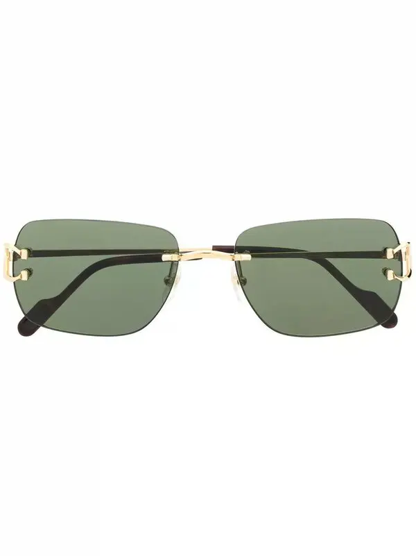 CARTIER Rectangle-frame Sunglasses - Gold