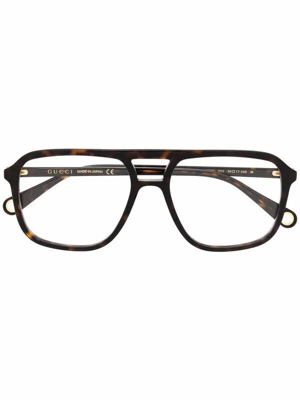 Gucci Tortoise-shell Pilot Eyeglasses