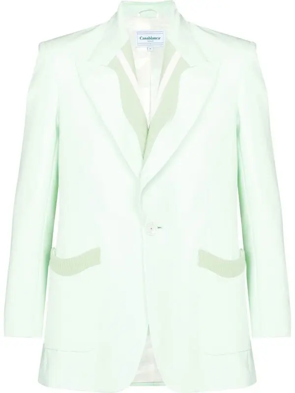 Casablanca Ribbed-trim Single-breasted Blazer
