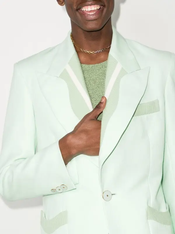 Casablanca Ribbed-trim Single-breasted Blazer