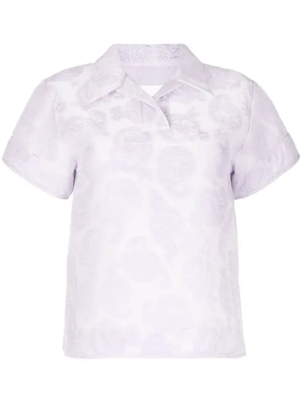 JIL SANDER Paisley-jacquard Short-sleeve Shirt