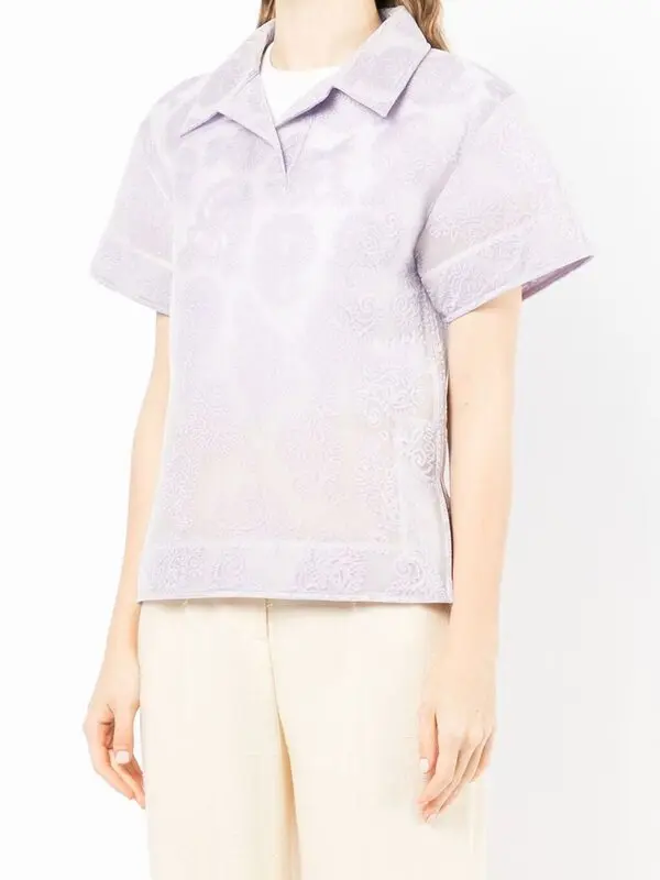 JIL SANDER Paisley-jacquard Short-sleeve Shirt