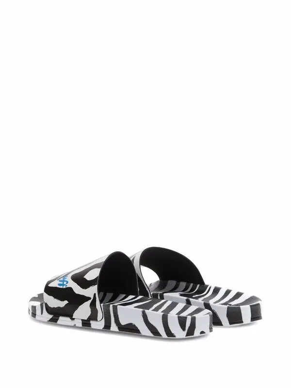 Off-White Off- Zebra Print Pool Slides