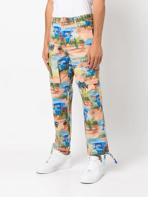 LES BENJAMINS Graphic-print Utility Trousers