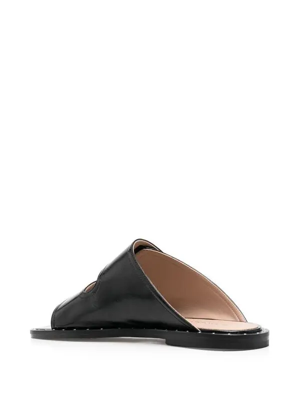 SCAROSSO Leather Cut-out Sandals