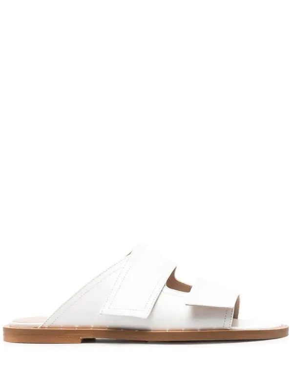 SCAROSSO Karen Leather Sandals - White