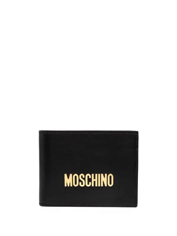 Moschino Logo-plaque Leather Wallet - Black