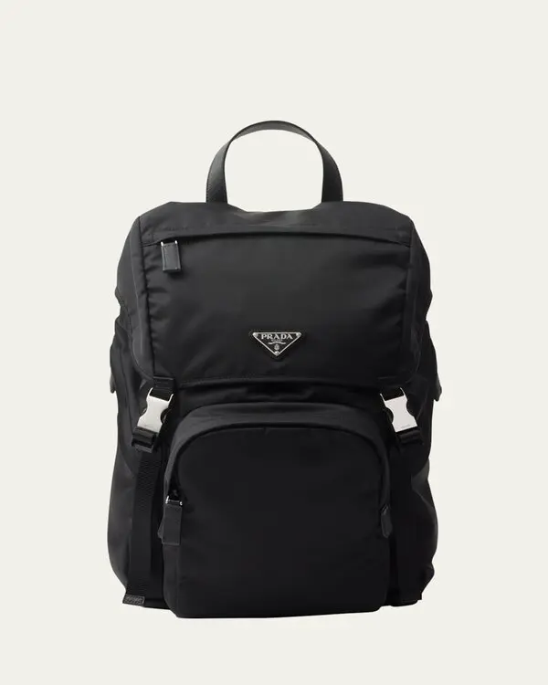 Prada Padded Nylon Logo Backpack - Nero