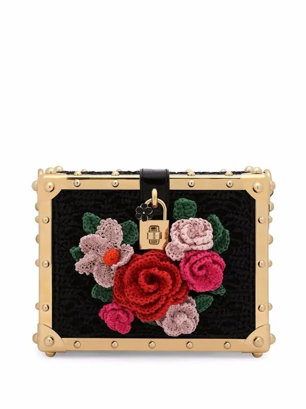 Dolce & Gabbana Dolce Box Raffia Top-handle Bag - Black