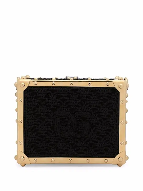 Dolce & Gabbana Dolce Box Raffia Top-handle Bag - Black