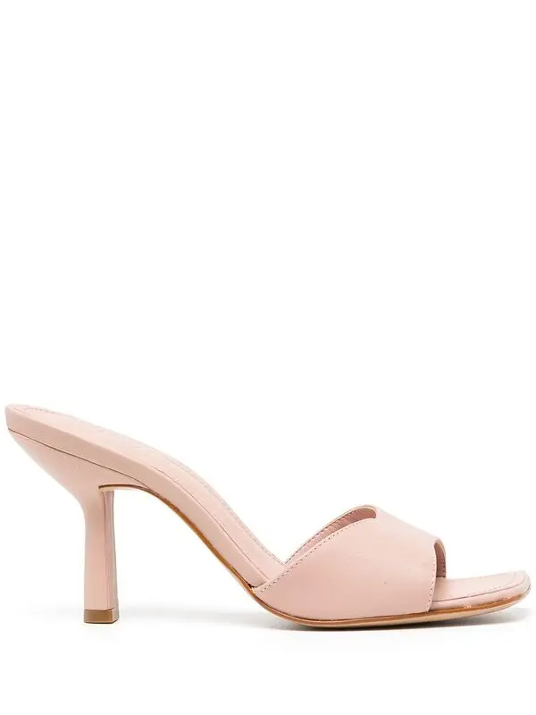 Schutz Mid-heel Leather Mules - Pink