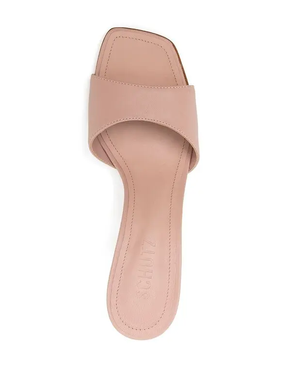 Schutz Mid-heel Leather Mules