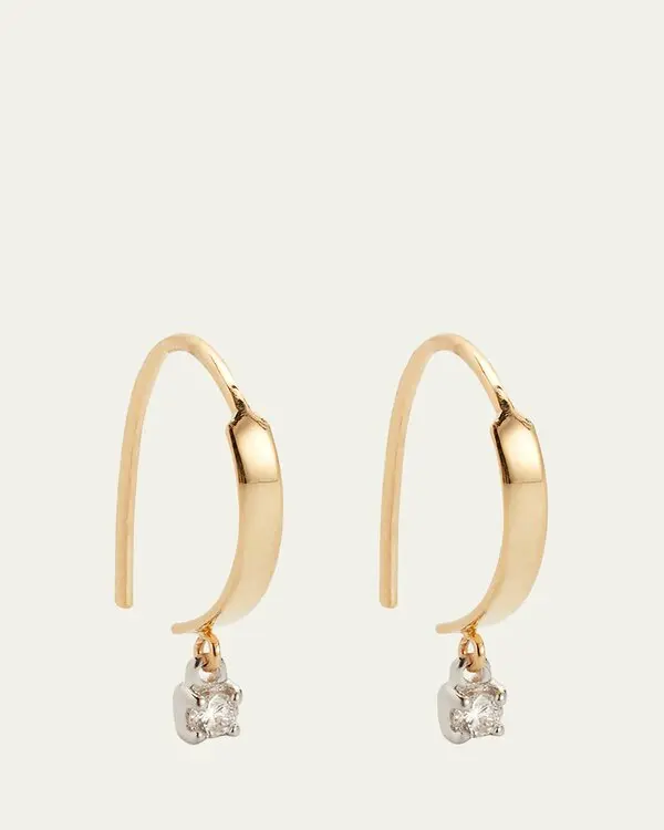 Lana Jewelry 14k Gold Hooked On Hoop Earrings With Diamonds - Yellow