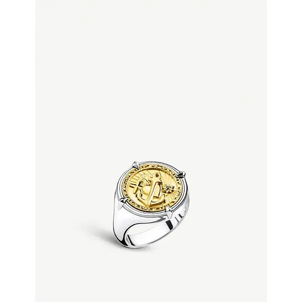 THOMAS SABO Faith, Love, Hope Signet Ring - Yellow Gold