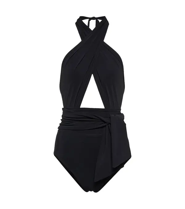 KARLA COLLETTO Cutout Halterneck Swimsuit - Black