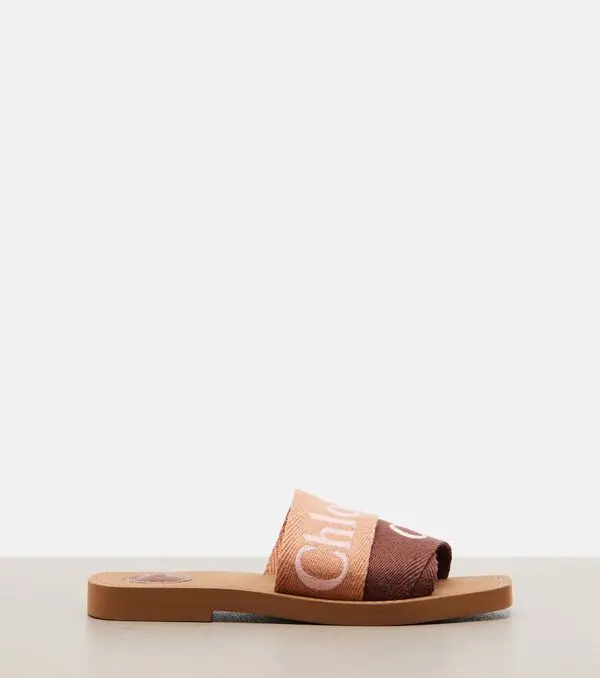 Chloé Woody Canvas Slides - Multicoloured