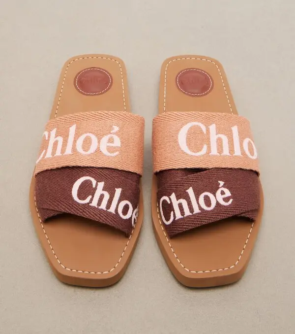 Chloé Woody Canvas Slides - Multicoloured