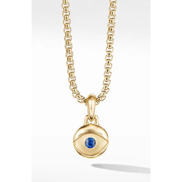 David Yurman Evil Eye Emerald Amulet - Gold/sapphire