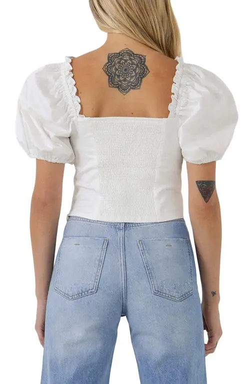 Endless Rose Puff Sleeve Corset Crop Top