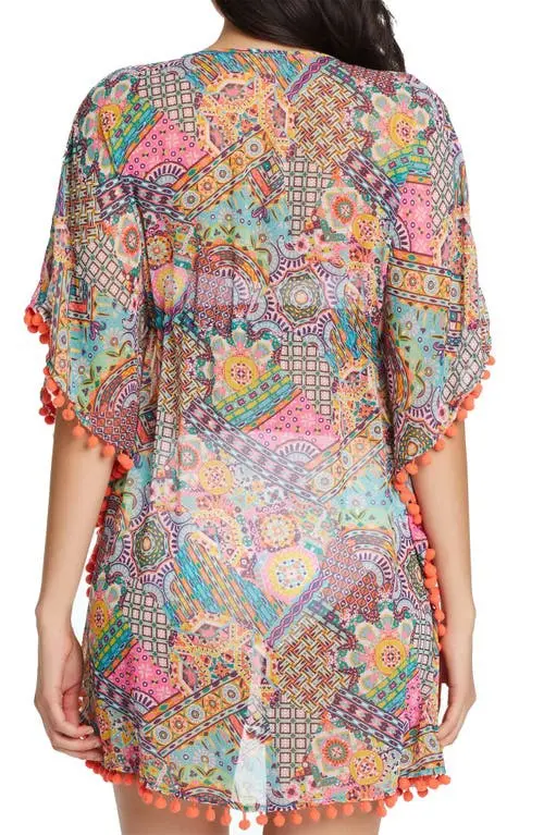 ROD BEATTIE Mixed Print Chiffon Caftan
