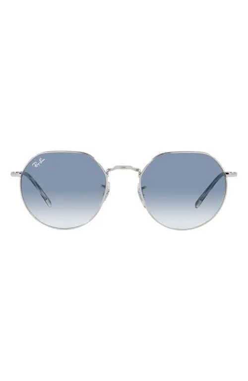 Ray-ban 51mm Geometric Sunglasses - Silver/clear Gradient Blue