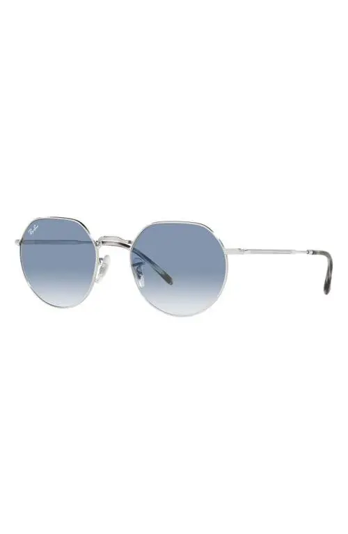 Ray-ban 51mm Geometric Sunglasses - Silver/clear Gradient Blue