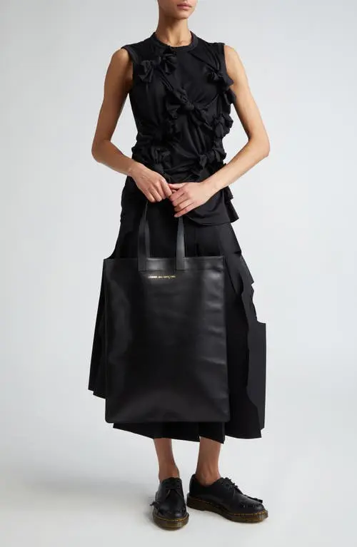 Comme Des Garçons Line B Logo Leather Tote
