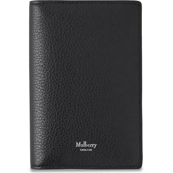 Mulberry Leather Passport Cover Wallet - Black