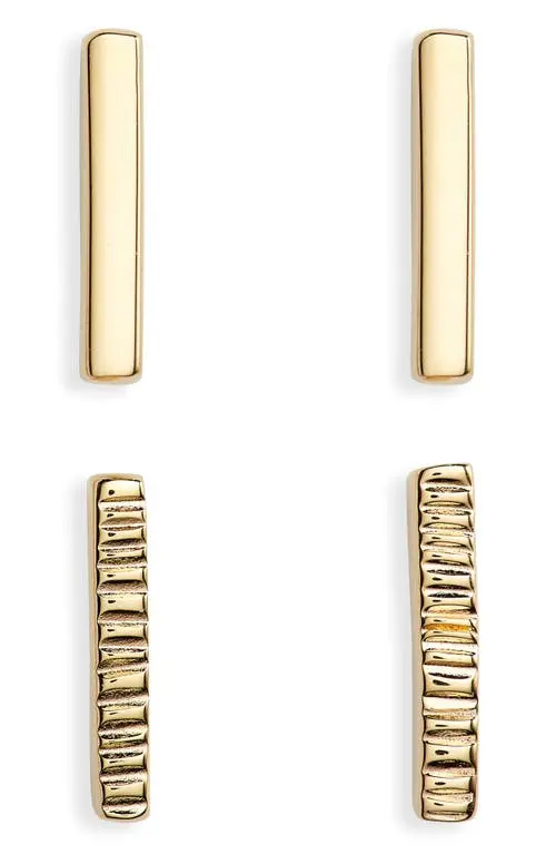 SOKO Set Of Meta Bar Stud Earrings - Gold