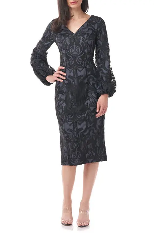 Js Collections Lela Blouson Sleeve Cocktail Dress