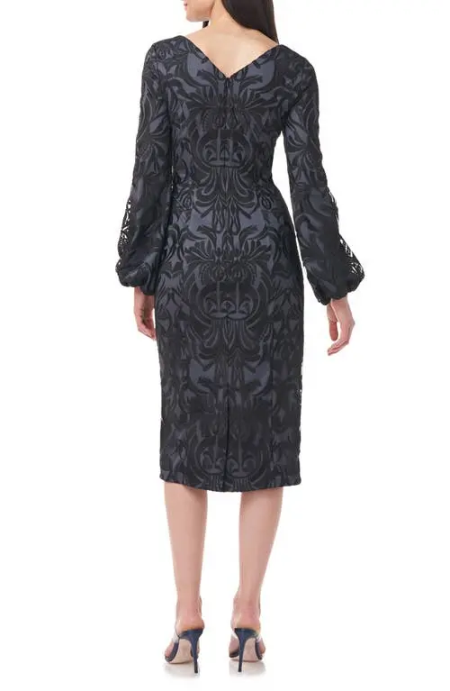 Js Collections Lela Blouson Sleeve Cocktail Dress