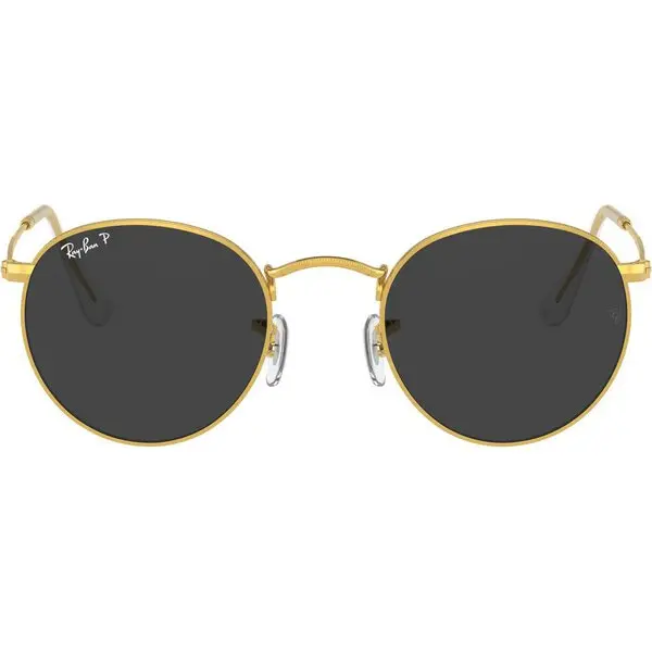 Ray-ban 47mm Polarized Round Sunglasses - Gold/black